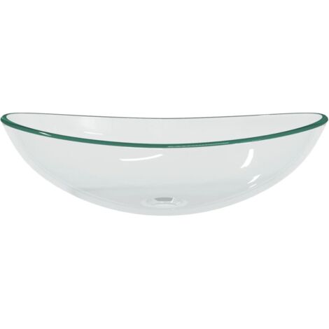 Lavabo de vidrio templado transparente 54,5x35x15,5 cm