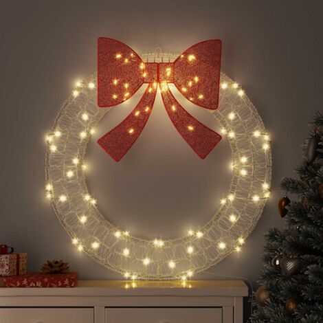 Corona con luces de tiras LED cálido 90 cm Acrílico