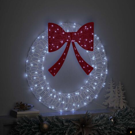 Corona con luces de tiras LED frío 75 cm Acrílico