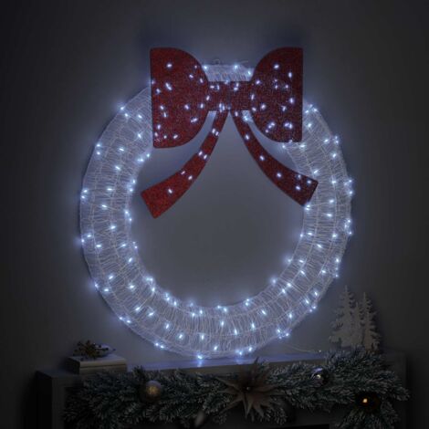 Corona con luces de tiras LED frío 120 cm Acrílico