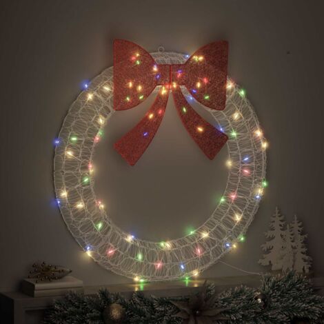 Corona con luces de tiras LED Multicolor 90 cm Acrílico