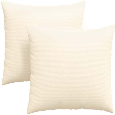Cojines de sofá 2 pcs Crema 60 x 60 cm Tela de pana