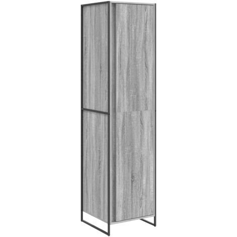 Armario 2 pcs Gris 50 x 50 x 200 cm Madera contrachapada