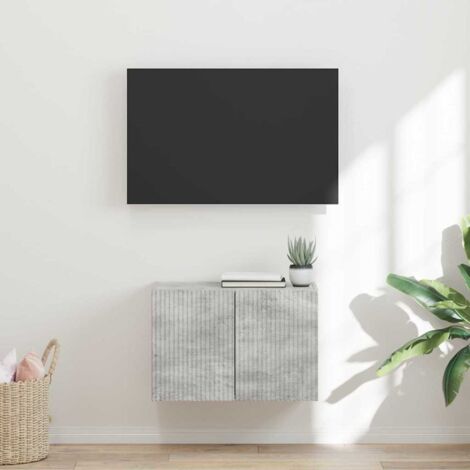 Mueble de TV Montado en la Pared Gris Concreto