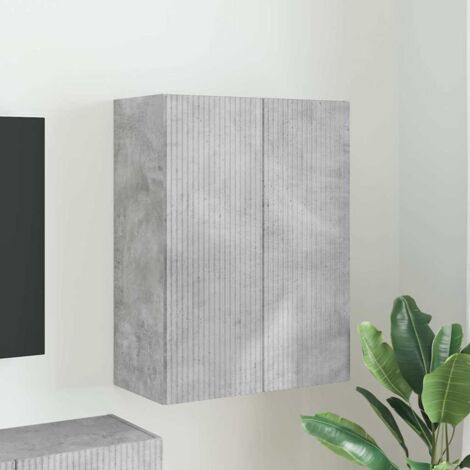 Mueble de TV Montado en la Pared Gris Concreto