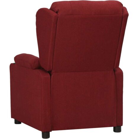 Sillón reclinable de tela rojo tinto