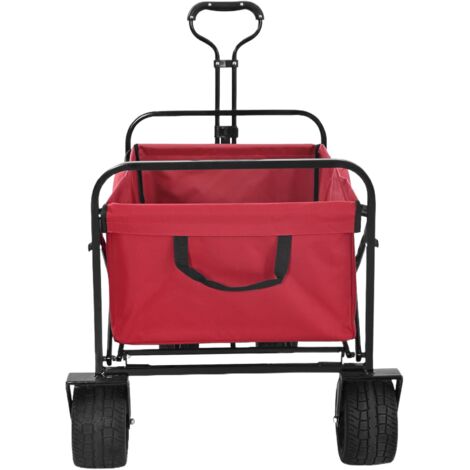 Carro de Mano Plegable Rojo 89 x 63 x 96 cm Acero y Tela Oxford