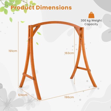 Wood Swing Frame Heavy-Duty A-Shape Patio Porch Swing Stand 300 kg Load ...