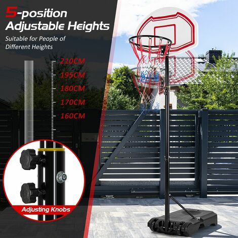 Freestanding Basketball Backborad Hoop Net Set Adjust Basketball Goal ...