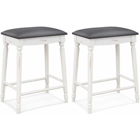 Set of 2 Bar Stools Dining Counter Height Chair Modern Upholstered Pub ...