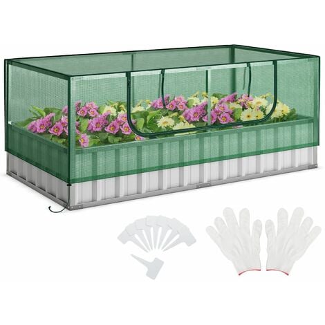 174x90x70CM Outdoor Greenhouse Rectangular Planter Box Kit Garden ...