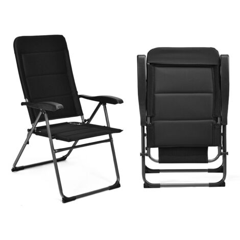 2 Pack Padded Patio Lounger Chair Patio Recliners Padded Folding Lawn Chair