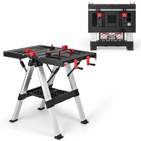 Folding Portable Workbench 450kg With Sawhorse 150kg Worktable ...