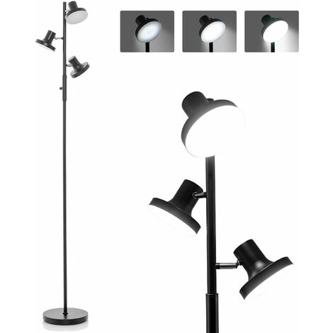 3-Light Modern Floor Lamp Freestanding Tree Lamp w/ 3 Angle Adjustable ...