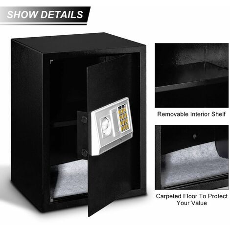 48L Digital Security Safe Box Electronic Money Cash Jewelry Safecase W ...