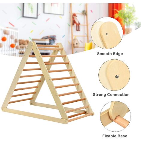 Wooden Foldable Triangle Climber Step Training Ladder Pikler Toddler ...