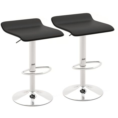 Set of 2 Bar Stools Adjustable Height Swivel Counter Height Pub Dining ...