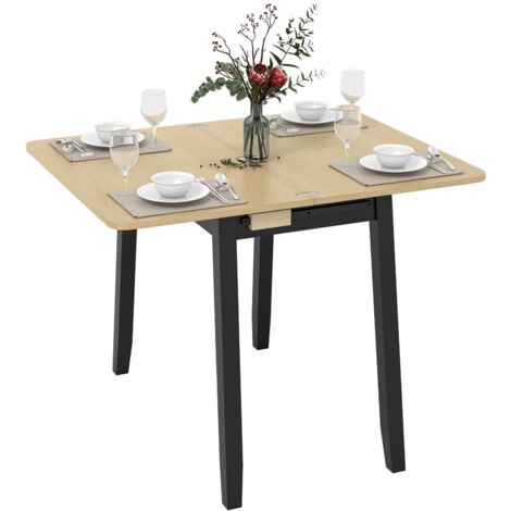 Extendable Dining Table Space-Saving Folding Kitchen Table w/Storage ...