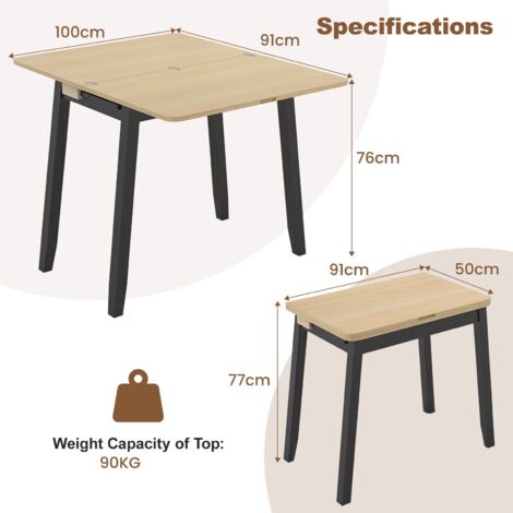 Extendable Dining Table Space-Saving Folding Kitchen Table w/Storage ...