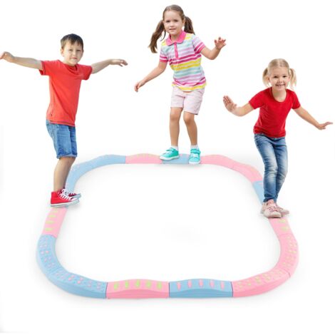 COSTWAY Kids Balance Beams Indoor Kids Wavy Balance Beam Stepping ...