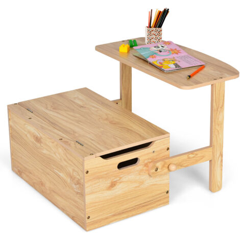 COSTWAY Kids Convertible Activity Bench Table 3-in-1 Desk and Chair Set ...