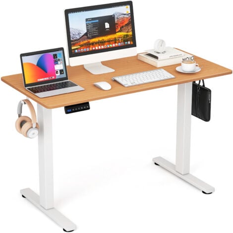COSTWAY Electric Standing Desk 120x60cm Height Adjustable Desk Computer ...