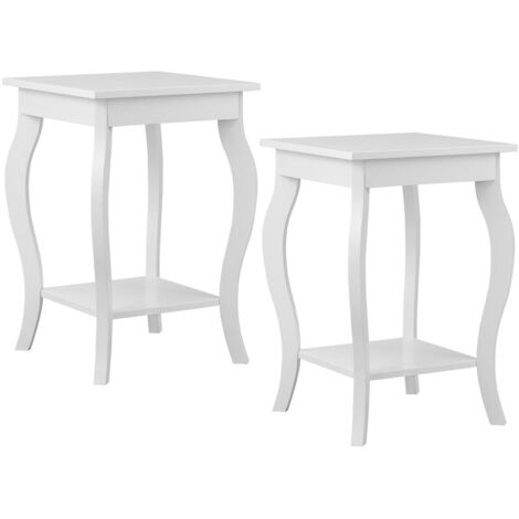 COSTWAY Set of 2 End Table Living Room Accent Table Sofa Side Table Bedroom