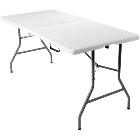 COSTWAY Folding Picnic Table Outdoors Portable Fold-In-Half Camping ...