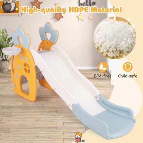 COSTWAY Freestanding Kids Slide Indoor Foldable Kids Slide with Climber