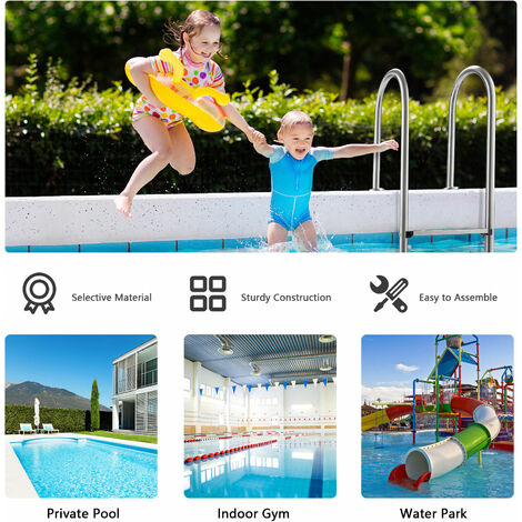 Swimming Pool Ladder 2-step Safe Handrail Escalator with Anti-Slip ...