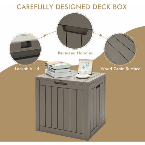 Outdoor Garden Storage Box Cushions Patio Yard Chest Plastic Lid ...