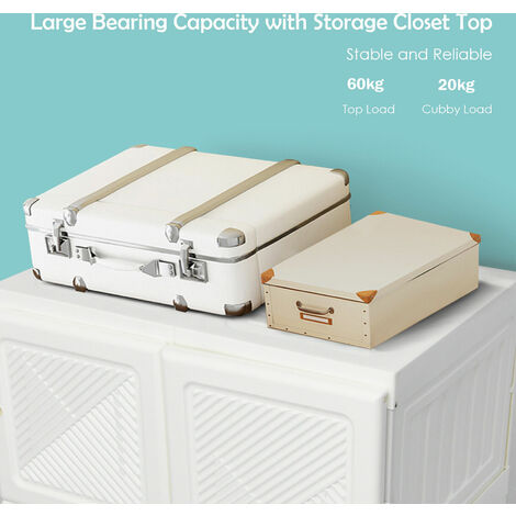 8-Cubby Storage Armoire Wardrobe Closet Foldable Closet Clothes ...