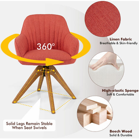 Modern 360° Swivel Accent Chair Ergonomic Leisure Armchair Padded ...