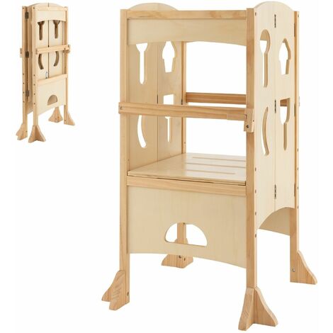 Kids Kitchen Step Stool Height Adjustable Folding Toddler Kitchen ...