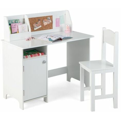 Kids Desk and Chair Set Wooden Children Study Table &Chair Writing ...
