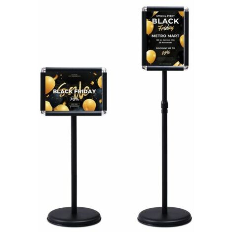 A4 Sign Stand Poster Stand Height Adjustable Telescoping 360° Rotatable ...