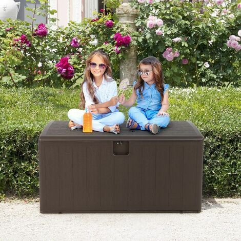 Lockable Patio Deck Storage Box Weather Resistant Resin Storage ...