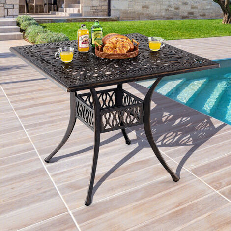 Patio Square Dining Table All-weather Outdoor Conversation Table