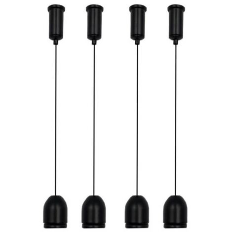 Set de 4 cables de suspensión para instalación de panel led 1m, negro