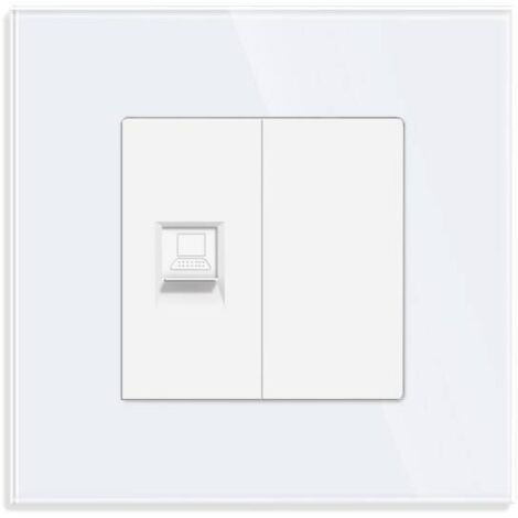 Conector Red RJ45, CAT 6, KOOB frontal cristal blanco