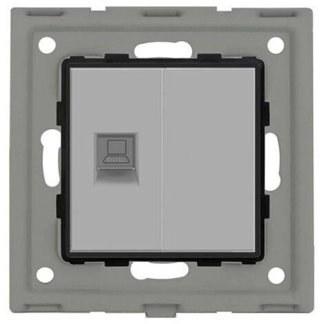 Conector Red RJ45, CAT 6 + tapa gris