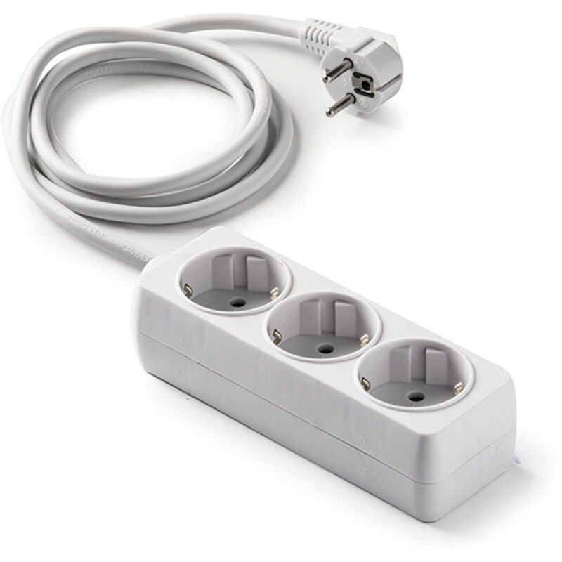 Base enchufe DUOLEC múltiple con cable. 3 tomas