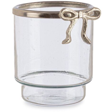 VASO DECORATIVO VETRO TRASPARENTE ARGENTO BIZZOTTO ALEXIS D11X12H