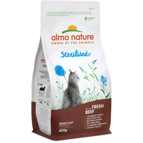Almo Nature per Gatto Adult Sterilised con Manzo e Riso da 400gr