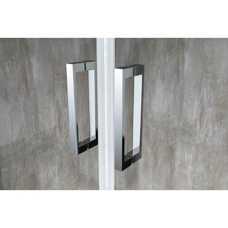 Box doccia 6 mm H 190 parete fissa e porta a 4 ante con apertura ...