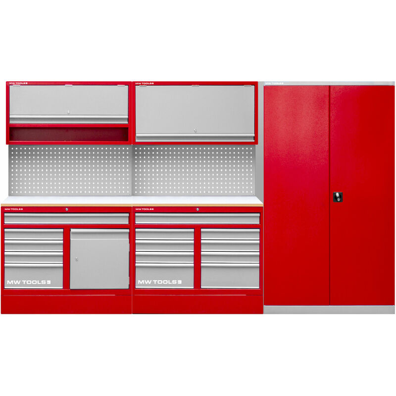 Mobilier d'atelier 3,3m avec armoire MW Tools PRACO295K