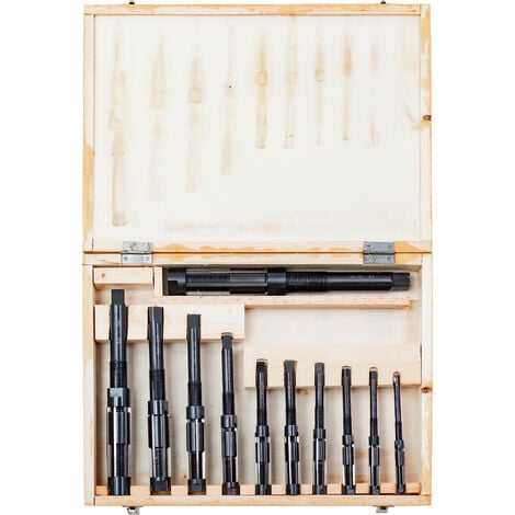 Jeu de 11 alésoirs à main réglables de 12 à 38,75 mm MW-Tech HRS11HSS