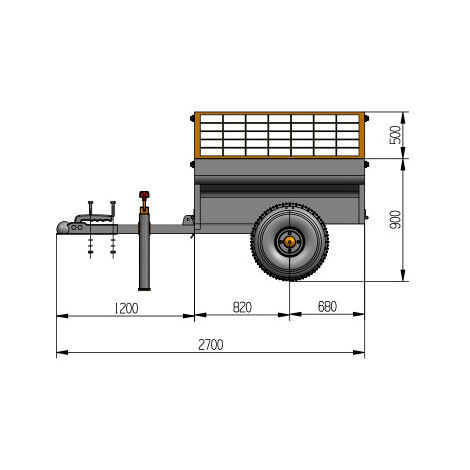 Torros – Remorque voiture 550 kg – Essieu simple 2 roues – Benne ...