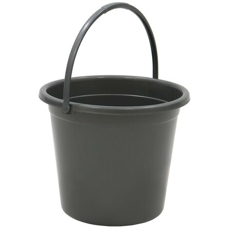 10 Litre Round Recycled Plastic Bucket, Grey