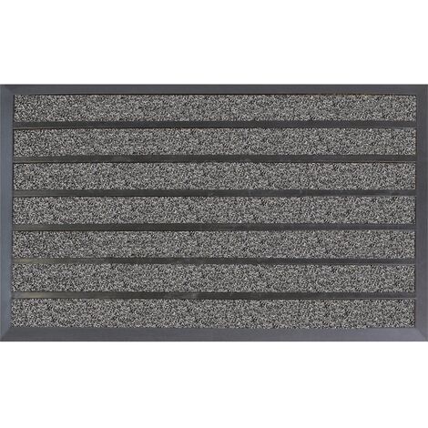 Dirt Stopper Pro Rectangular Scraper Entrance Doormat, 45x75cm, Grey